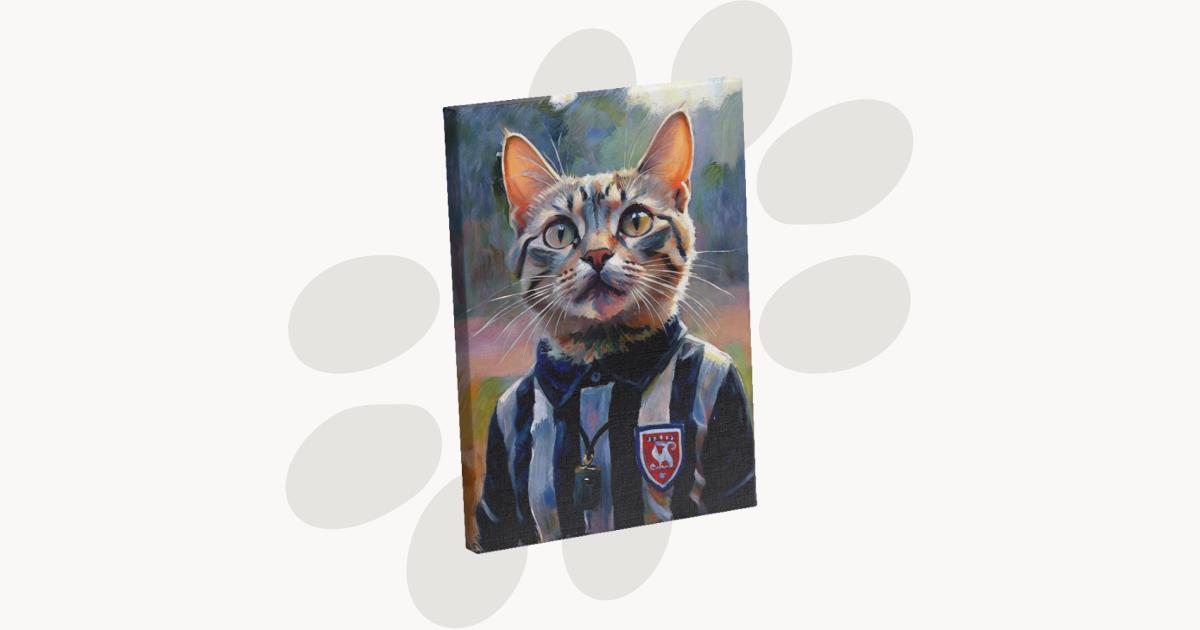 The referee meows the kick-off - Cat Referee Portrait - Custom Cat ...