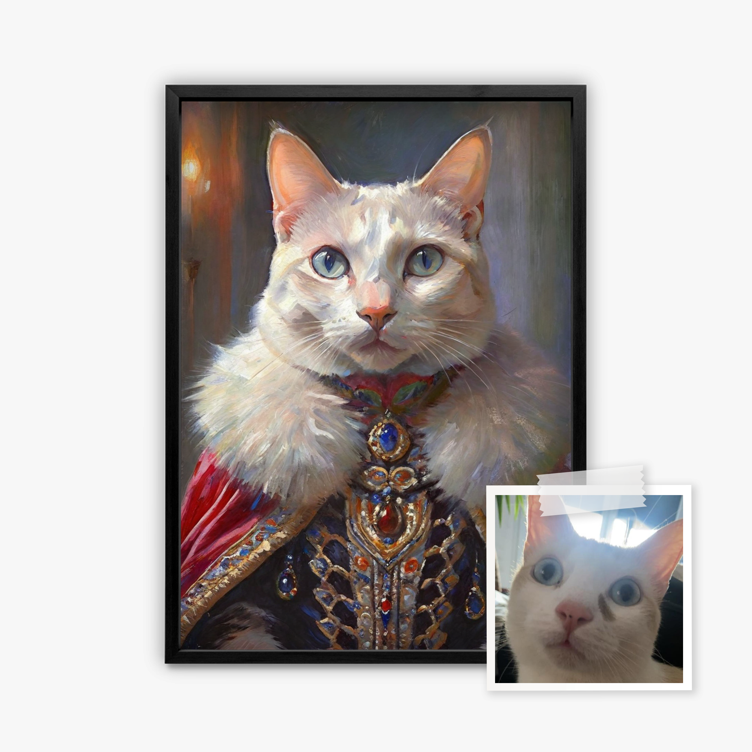 Le trône des griffes - Portrait royal de chat - Portrait de chat ...